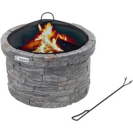 Feuerstelle Tepro "Gladstone", grau (grau, schwarz), H:49,5cm &Oslash;:67,5cm, Stahl, Feuerk&ouml;rbe, &Oslash;xH: 67,5x49,5 cm