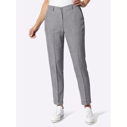 B&uuml;gelfaltenhose Classic Basics, Damen, Gr. 38, Normalgr&ouml;&szlig;en, steingrau, meliert, 100% Polyester, meliert, Hosen