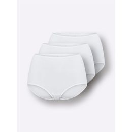Taillenslip, Damen, Gr. 50, 3 Stk., wei&szlig;, 95% Baumwolle, 5% Elasthan, Spitze:12% Elasthan, 88% Polyamid, Unterhosen Taillenslip