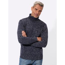 Rollkragenpullover CLASSIC "Rollkragen-Pullover", Herren, Gr. 54, marine, meliert, 72% Polyacryl, 28% Baumwolle, meliert, Pullover Rollkragenpullover