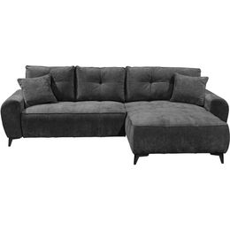 Ecksofa ED EXCITING DESIGN, schwarz, B:284cm H:48cm T:191cm, 100% Polyester, Sofas, Ecksofa