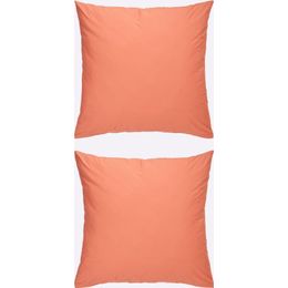 Bettw&auml;sche HEINE HOME Gr. 1, papaya, B/L: 135cm x 200cm, Perkal, B/L: 80cm x 80cm, 2, Perkal, 100% Baumwolle, Bettw&auml;sche, Bettw&auml;sche