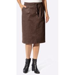 Cordrock Inspirationen, Damen, Gr. 54, schoko, 98% Baumwolle, 2% Elasthan, unifarben, knielang, R&ouml;cke