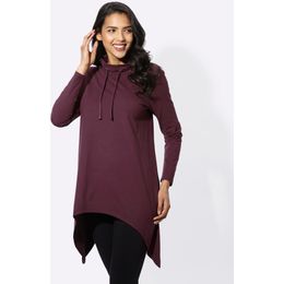 Longshirt "Longshirt", Damen, Gr. 38, burgund, 100% Baumwolle, unifarben, Shirts Longshirt