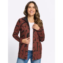 Shirtjacke Classic Basics "Longshirt", Damen, Gr. 56, royalblau, 100% Baumwolle, gemustert, mehrfarbig, Shirts Shirtjacke