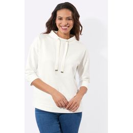 Sweatshirt Casual Looks, Damen, Gr. 54, wei&szlig; (ecru), 100% Baumwolle, unifarben, Sweatshirts Sweatshirt