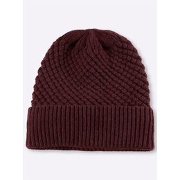 Strickm&uuml;tze Casual Looks, Damen, bordeaux, Kaschmir, M&uuml;tzen Strickm&uuml;tze