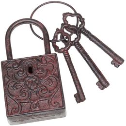 Gartenfigur AMBIENTE HAUS "Vorh&auml;ngeschloss mit Schl&uuml;ssel", braun, B:8cm H:15cm, Aluminium, Gartenfiguren