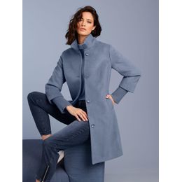 Kurzmantel Manisa, Damen, Gr. 42, taubenblau, 50% Polyester, 50% Wolle, B&uuml;ndchen:100% Polyacryl, unifarben, unifarben mit Farbeinsatz, unifarben mit Farbeins&auml;tzen, M&auml;ntel Kurzmantel