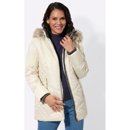 Steppjacke Casual Looks, Damen, Gr. 36, beige (sand), 100% Polyester, Besatz:100% Polyester, Fellimitat:80% Polyacryl, 20% Polyester, Wattierung:100% Polyester, unifarben, Jacken Steppjacke