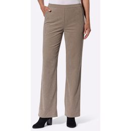 Cordhose Inspirationen, Damen, Gr. 22, Kurzgr&ouml;&szlig;en, taupe, 100% Polyester, Hosen Cordhose