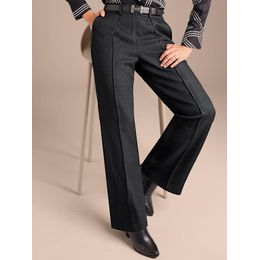 Webhose CREATION L PREMIUM, Damen, Gr. 50, Normalgr&ouml;&szlig;en, schwarz, meliert, 58% Viskose, 30% Wolle, 12% Polyester, unifarben, Hosen