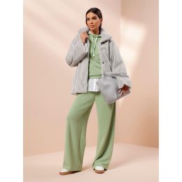 Sweatshirt Heine, Damen, Gr. 50, gr&uuml;n (eucalyptus), 50% Modal, 44% Polyester, 6% Elasthan, unifarben, Sweatshirts Sweatshirt