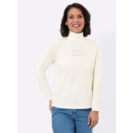 Rollkragenshirt Casual Looks "Rollkragen-Shirt", Damen, Gr. 54, ecru, 95% Baumwolle, 5% Elasthan, unifarben, Shirts
