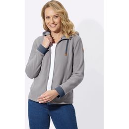 Fleecejacke Classic Basics, Damen, Gr. 44, steingrau, rauchblau, 100% Polyester, gemustert, mehrfarbig, Jacken Fleecejacke