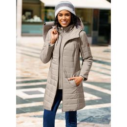 Langjacke Classic Basics, Damen, Gr. 38, taupe, 100% Polyester, Wattierung:100% Polyester, unifarben, Jacken Langjacke