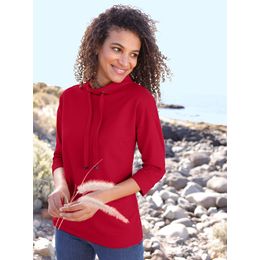 Sweatshirt Casual Looks, Damen, Gr. 44, rot, 100% Baumwolle, unifarben, Sweatshirts Sweatshirt