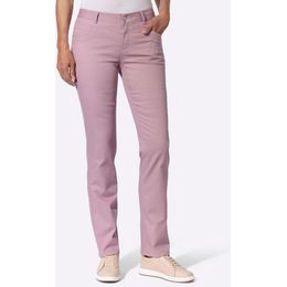 Bequeme Jeans Casual Looks, Damen, Gr. 52, Normalgr&ouml;&szlig;en, rosa (mauve), 72% Baumwolle, 25% Polyester, 3% Elasthan, unifarben, lang, Jeans