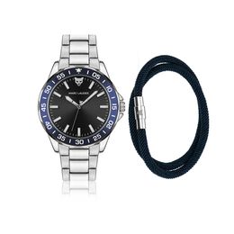 Quarzuhr MARC LAUDER "SME4-1", silber, Armbanduhren, Herren, Quarzuhr