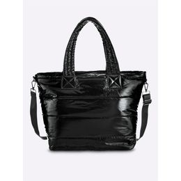 Shopper Heine, Damen, Gr. B/H/T: 26cm x 35cm x 23cm, schwarz, Viskosemischung, unifarben, Taschen Shopper