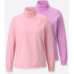 Rollkragenshirt Classic Basics "Rollkragen-Shirt", Damen, Gr. 54, orchidee, ros&eacute;, 100% Baumwolle, unifarben, Shirts