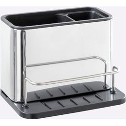 Aufbewahrungsbox HEINE HOME, silberfarben, schwarz, B:18cm H:13cm T:13cm, Edelstahl, Kunststoff, Metall, Aufbewahrungsboxen, Aufbewahrungsbox