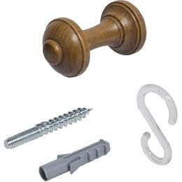 Raffhalter Liedeco, braun (eichefarben, rustikal), Materialmix, Raffhalter, Schalhalter 7 cm