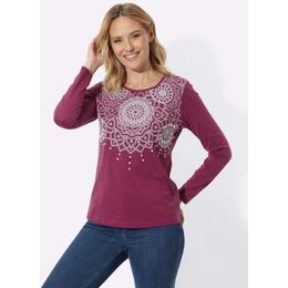 Longsleeve "Langarm-Shirt", Damen, Gr. 48, malve, ecru, bedruckt, 100% Baumwolle, bedruckt, gemustert, unifarben, Rundhals, Shirts