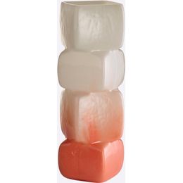 Tischvase, wei&szlig;, orange, B/H/T: 16cm x 39cm x 16cm, Vasen