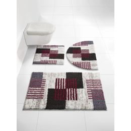 Badematte Grund Gr. 1, grau (beere, ecru, gemustert), rechteckig (45cm x 50cm ), 1 Stk., Badematten, Badematte