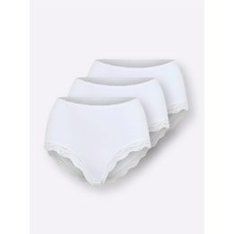 w&auml;schepur Taillenslip W&Auml;SCHEPUR, Damen, Gr. 44, 3 Stk., wei&szlig;, 95% Baumwolle, 5% Elasthan, Unterhosen Taillenslip