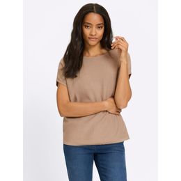 Pullunder Heine "Pullunder", Damen, Gr. 38, sesam, 100% Baumwolle, unifarben, Pullover Pullunder