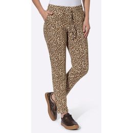 Sweathose Classic Basics, Damen, Gr. 38, Normalgr&ouml;&szlig;en, sand, schoko, bedruckt, 50% Baumwolle, 50% Polyester, bedruckt, gemustert, mehrfarbig, Hosen Sweathose