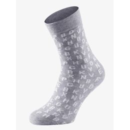 w&auml;schepur Socken W&Auml;SCHEPUR, Damen, Gr. 1/35, grau, wei&szlig;, 78% Baumwolle, 20% Polyamid, 2% Elasthan, Socken Socken