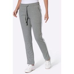 Jerseyhose Classic Basics, Damen, Gr. 27, Kurzgr&ouml;&szlig;en, grau, meliert, 60% Baumwolle, 40% Polyester, gemustert, mehrfarbig, Hosen Jerseyhose