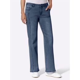 5-Pocket-Jeans Casual Looks, Damen, Gr. 19, Kurzgr&ouml;&szlig;en, blau, stone, washed, 98% Baumwolle, 2% Elasthan, unifarben, lang, Jeans 5-Pocket-Jeans