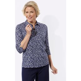 Poloshirt CLASSIC "Poloshirt", Damen, Gr. 40, marine, lavendel, bedruckt, 100% Baumwolle, gebl&uuml;mt, gemustert, mehrfarbig, Shirts