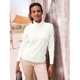 Casual Looks Damen Rollkragenpullover "Pullover"ecru, Gr. 38, unifarben, 50% Baumwolle, 50% Polyacryl, Pullover