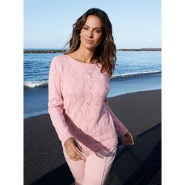 Strickpullover "Langarm-Pullover", Damen, Gr. 38, hortensie, puder, meliert, 50% Viskose, 28% Polyester, 22% Polyamid, unifarben, Pullover Strickpullover
