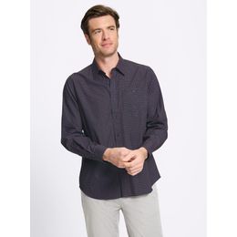 Langarmhemd Marco Donati, Herren, Gr. 39/40, Normalgr&ouml;&szlig;en, dunkelblau, gemustert, 100% Baumwolle, bedruckt, gemustert, k&ouml;rpernah, Hemden