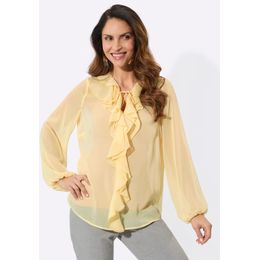Langarmbluse Lady, Damen, Gr. 40, vanille, 100% Polyester, unifarben, Rundhals, Blusen