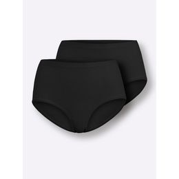 Taillenslip Sloggi, Damen, Gr. 36, 2 Stk., schwarz, 88% Modal, 12% Elasthan, Unterhosen Taillenslip