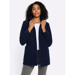Langjacke Classic Basics, Damen, Gr. 38, marine, 87% Polyester, 12% Viskose, 1% Elasthan, unifarben, Jacken Langjacke