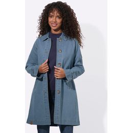 Kurzmantel Casual Looks, Damen, Gr. 36, blau, bleached, 98% Baumwolle, 2% Elasthan, unifarben, unifarben mit Farbeinsatz, unifarben mit Farbeins&auml;tzen, M&auml;ntel Kurzmantel