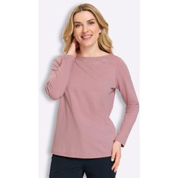 Langarmshirt Classic Basics "3/4-Arm-Shirt", Damen, Gr. 56, hortensie, 100% Baumwolle, unifarben, U-Boot-Ausschnitt, Shirts Langarmshirt