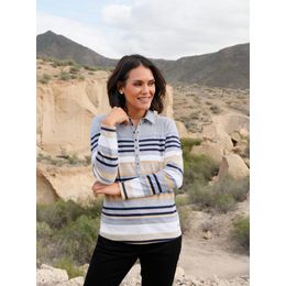 Poloshirt Casual Looks "Poloshirt", Damen, Gr. 54, grau, taubenblau, geringelt, 100% Baumwolle, gemustert, gestreift, Shirts
