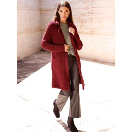 Strickjacke Heine, Damen, Gr. 34, dunkelrot, 68% Polyacryl, 25% Polyester, 5% Viskose, 2% Polyamid, unifarben, Strickjacken Strickjacke