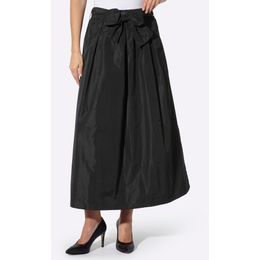 A-Linien-Rock Heine, Damen, Gr. 44, schwarz, 100% Polyester, unifarben, lang, R&ouml;cke A-Linien-Rock