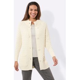 Longstrickjacke Inspirationen, Damen, Gr. 36, champagner, 50% Baumwolle, 50% Polyacryl, unifarben, Strickjacken Longstrickjacke