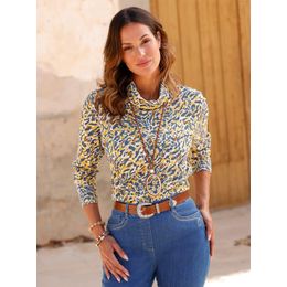 Rollkragenshirt Inspirationen "Rollkragen-Shirt", Damen, Gr. 40, ecru, rauchblau, bedruckt, 50% Baumwolle, 50% Modal, bedruckt, gemustert, mehrfarbig, Shirts